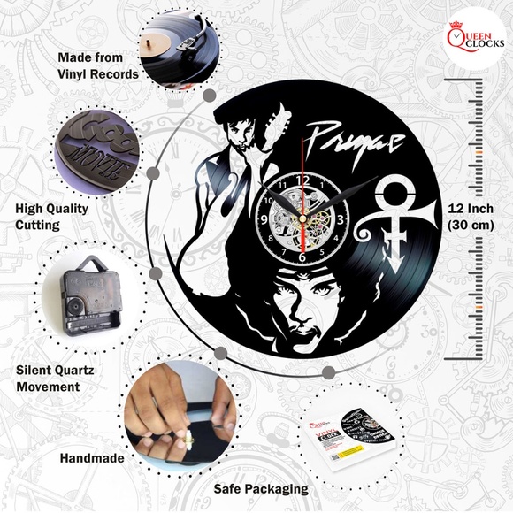 QueenClocks | Wall Decor | Prince Clock Rogers Nelson Symbol Purple ...